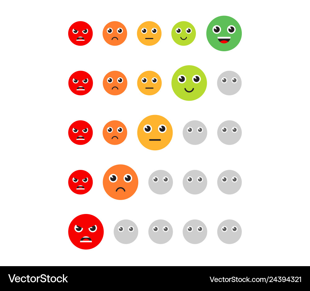 Satisfaction rating set feedback icons in form Vector Image