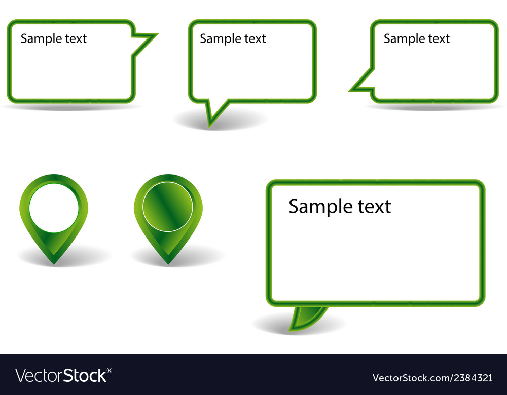 Set green pointers on white background Royalty Free Vector