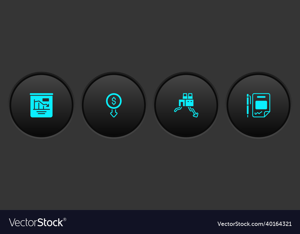 Set pie chart infographic dollar rate decrease Vector Image