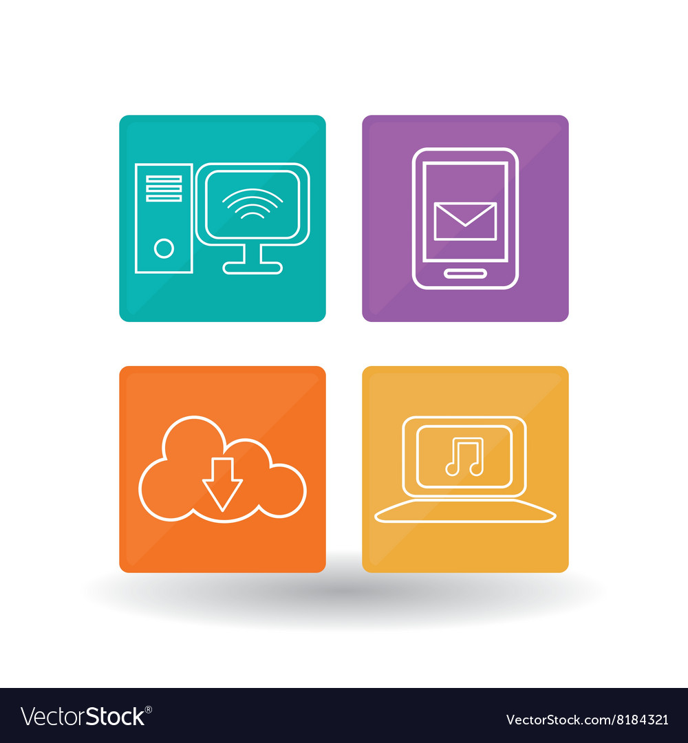 Technology icon set design Royalty Free Vector Image