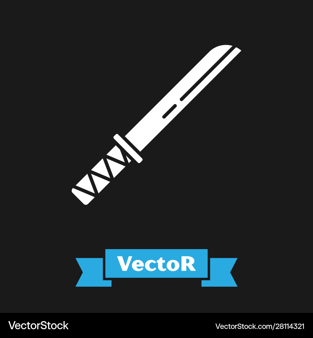 White traditional japanese katana icon isolated Vector Image