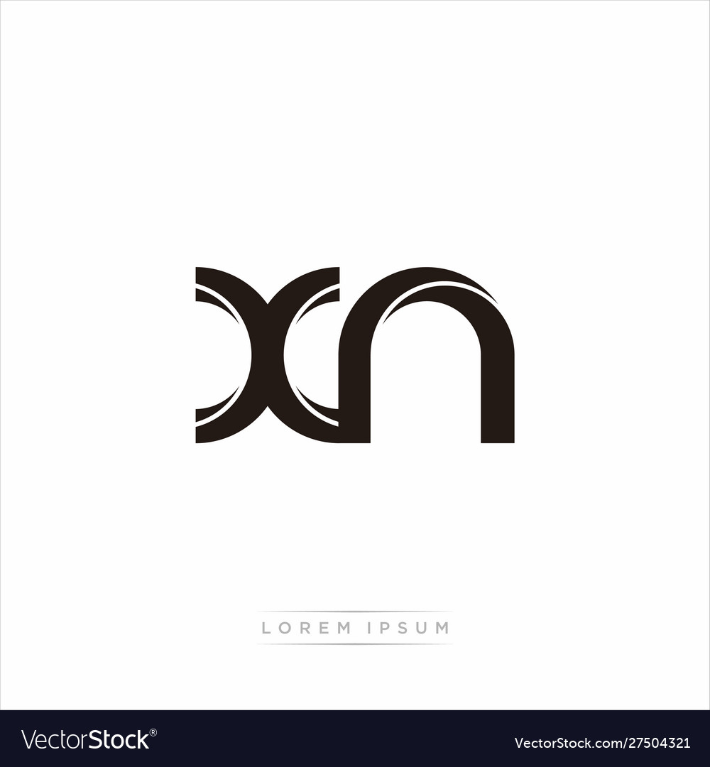 Xn initial letter split lowercase modern monogram Vector Image