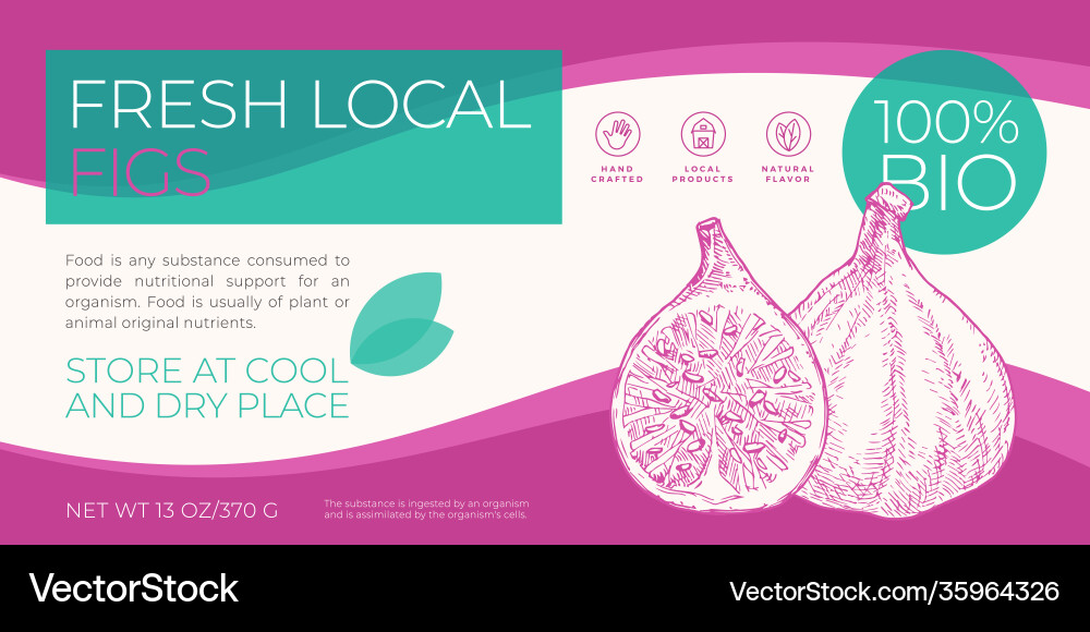 Fresh local fruits label template abstract Vector Image