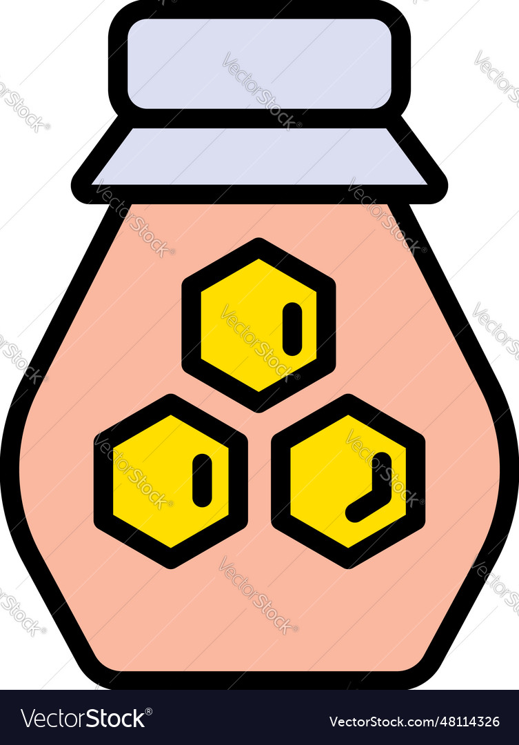 Honey jar icon or logo apitherapy color Royalty Free Vector