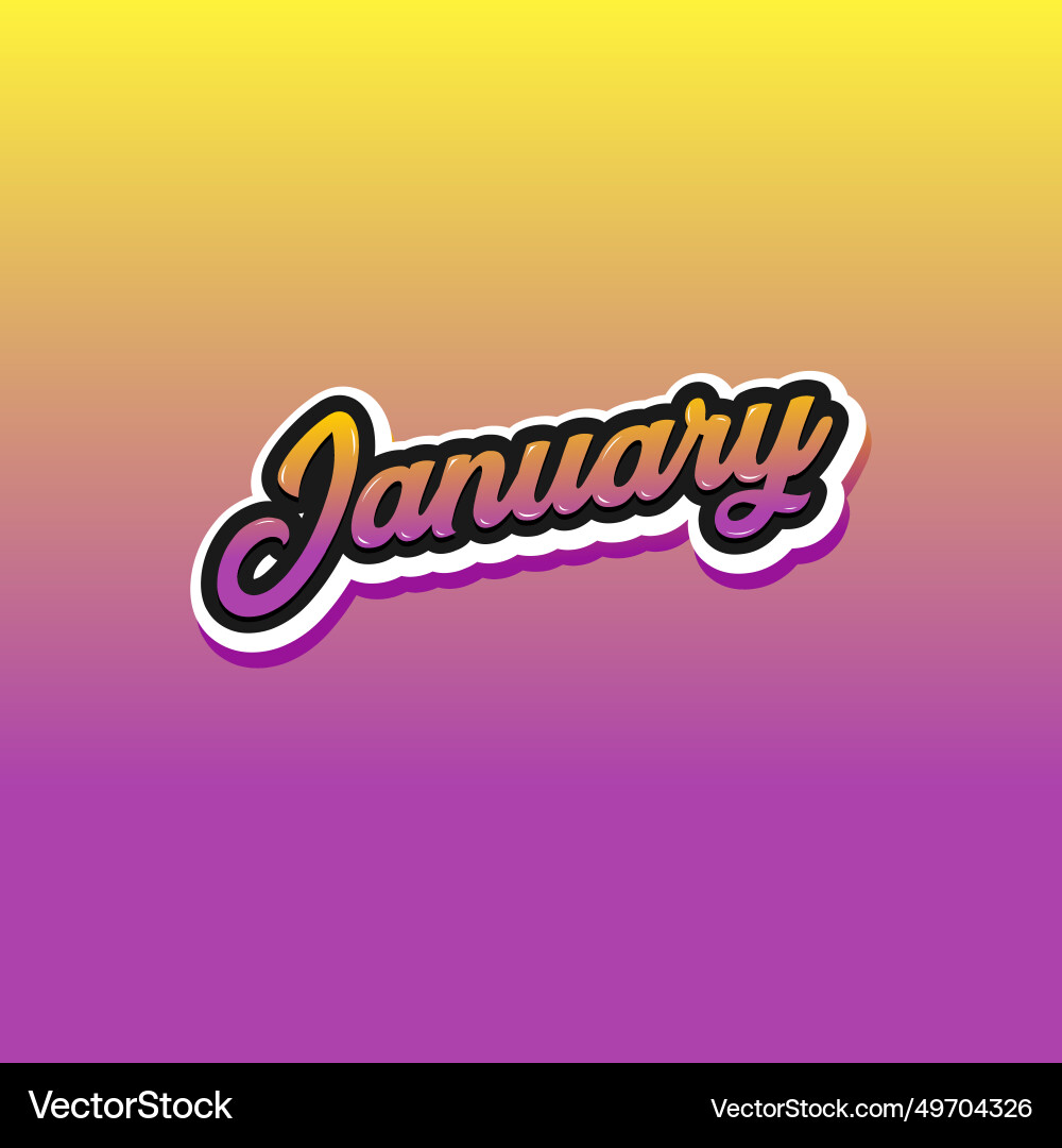 January said with hand lettering Royalty Free Vector Image