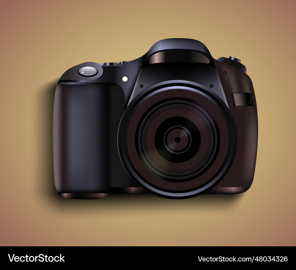 Realistic photo camera professional photo studio Vector Image