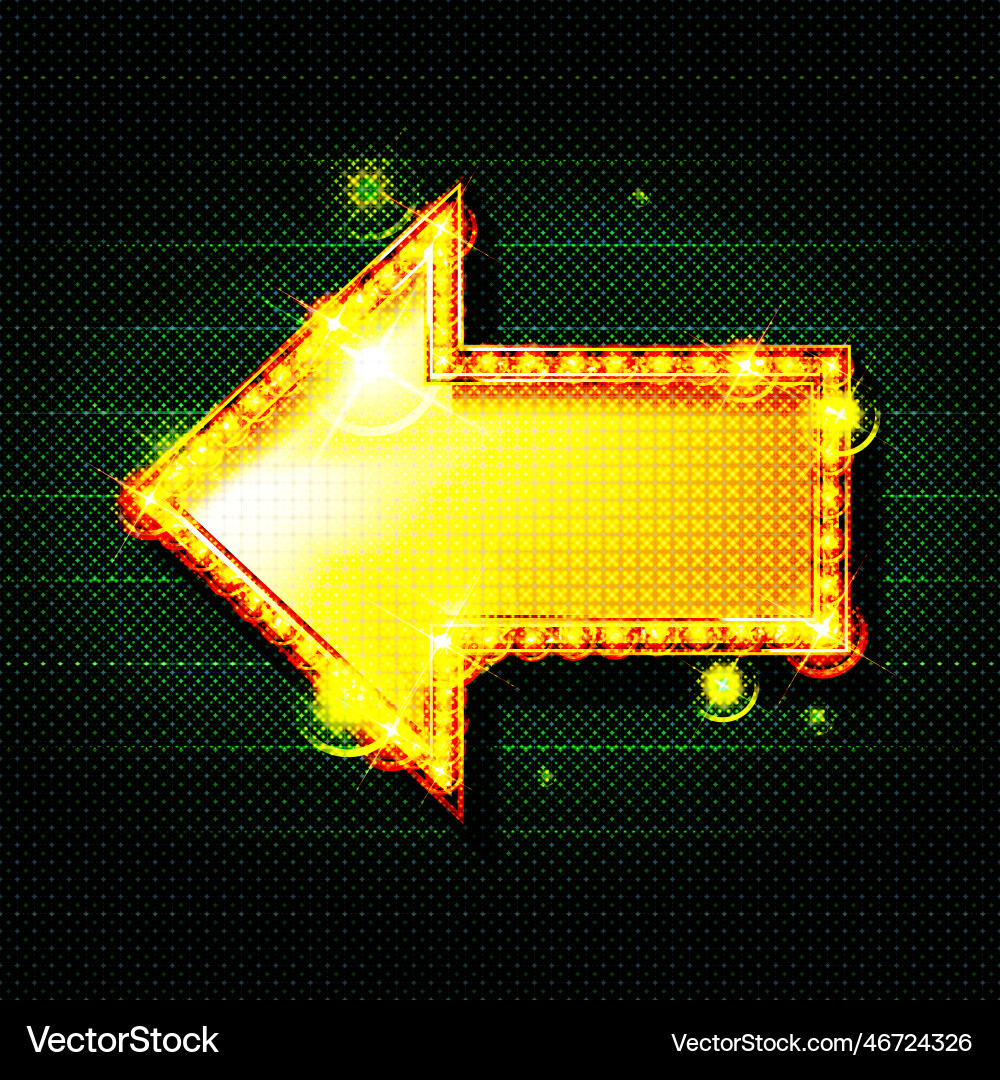 Retro lightbox in arrow shape Royalty Free Vector Image