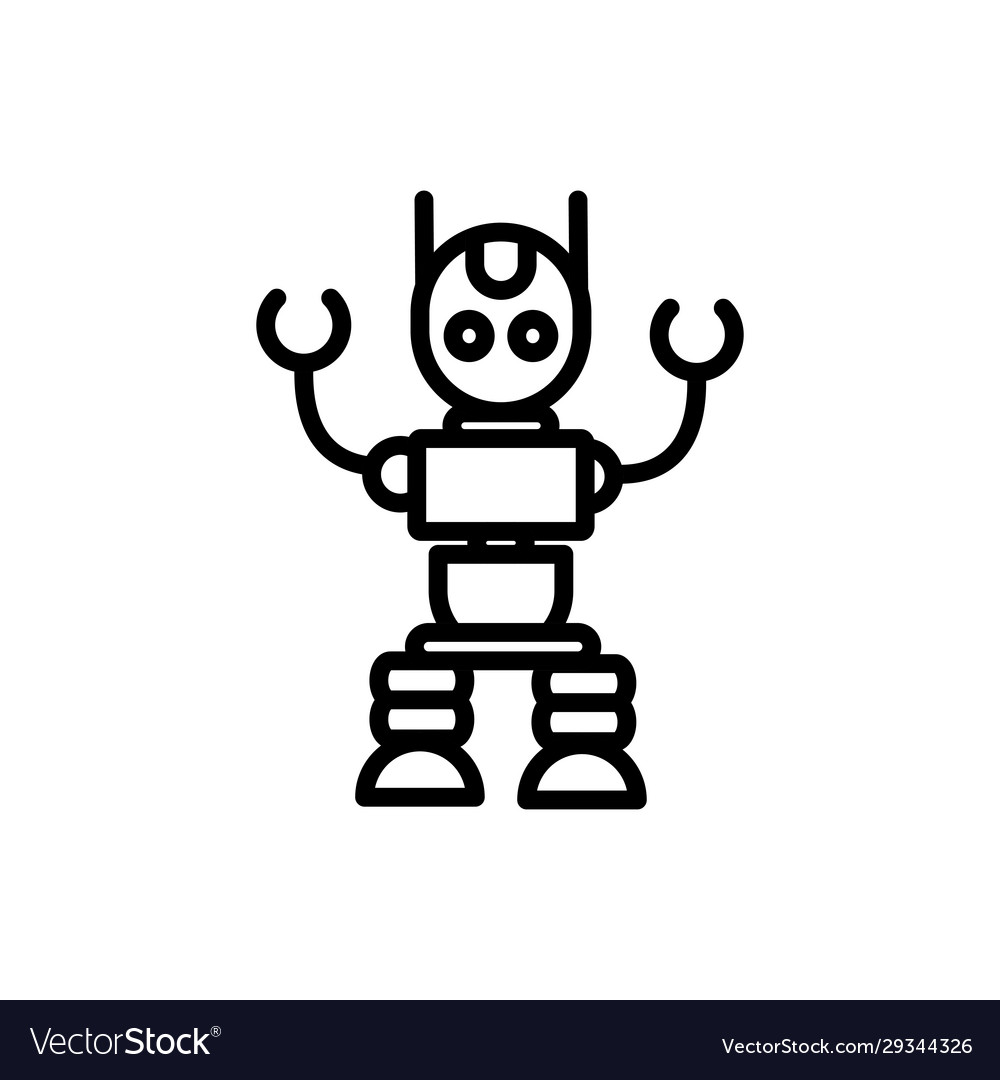 Robot avatar technology artificial machine linear Vector Image
