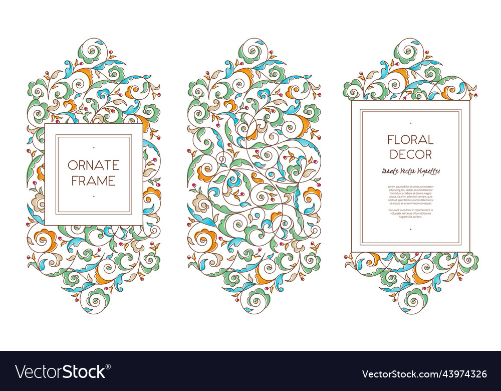 Set frames in eastern style Royalty Free Vector Image