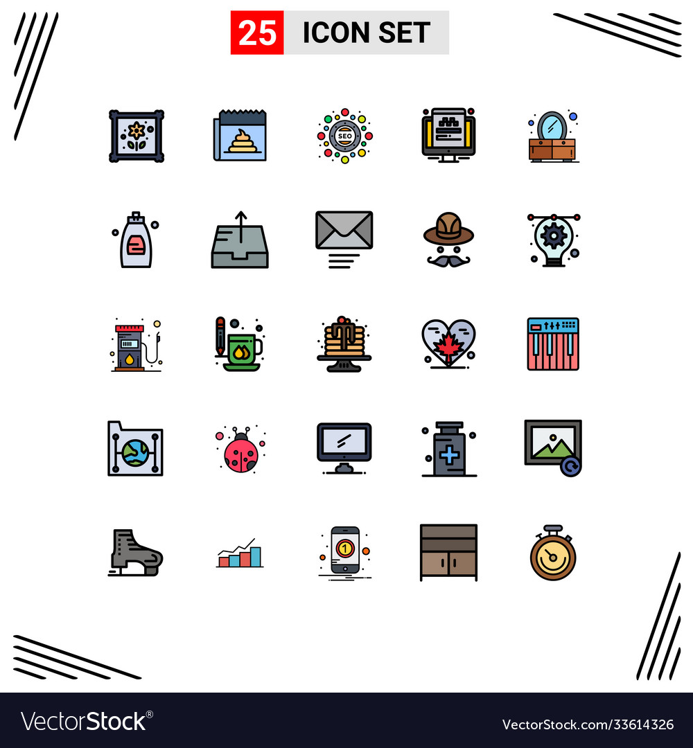 Universal icon symbols group 25 modern filled Vector Image