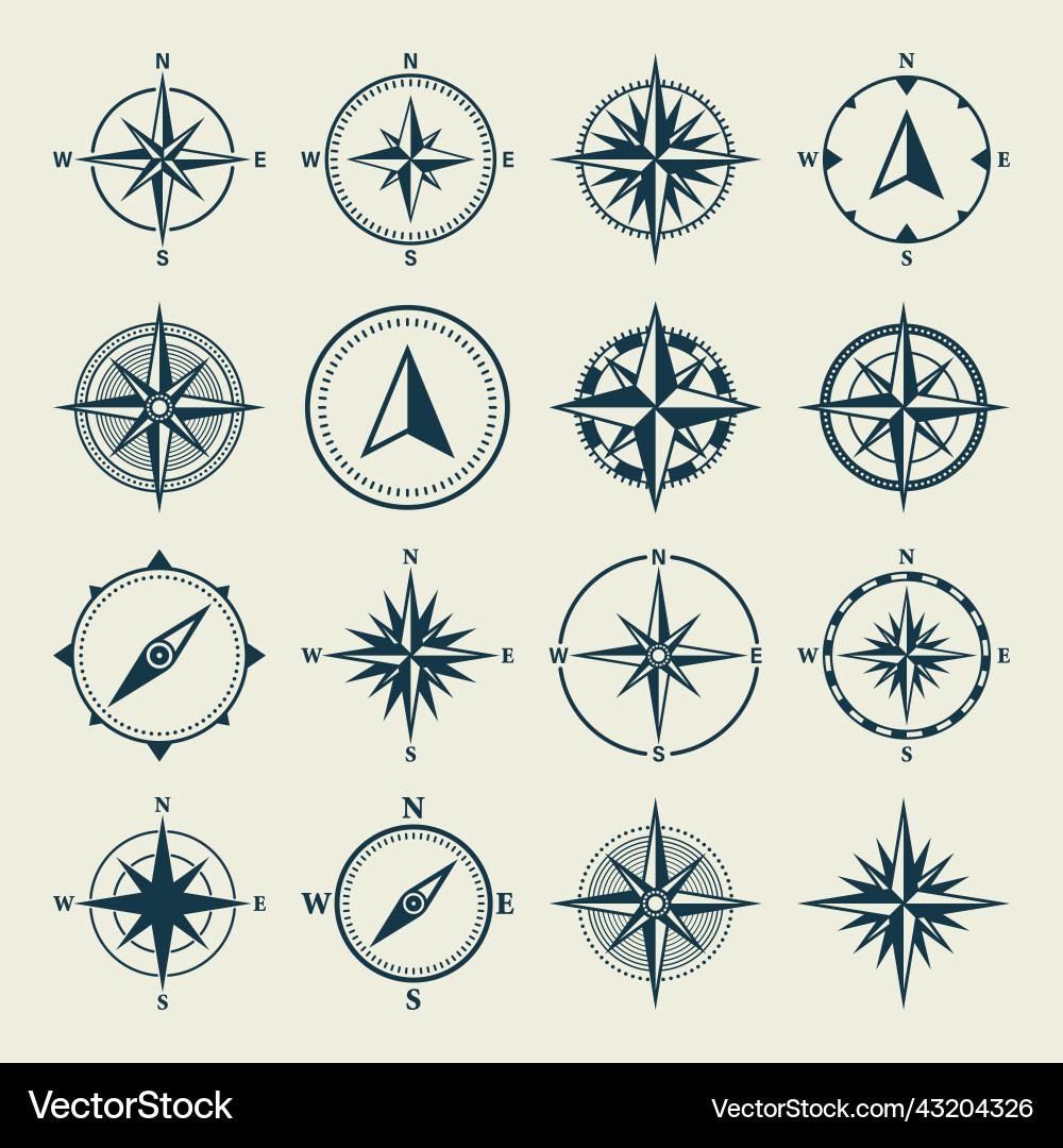 Vintage marine wind rose nautical chart Royalty Free Vector