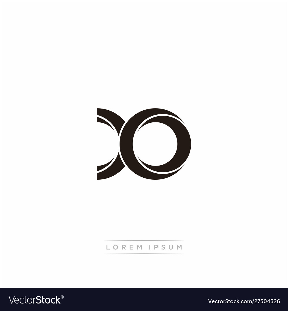 Xo initial letter split lowercase modern monogram Vector Image