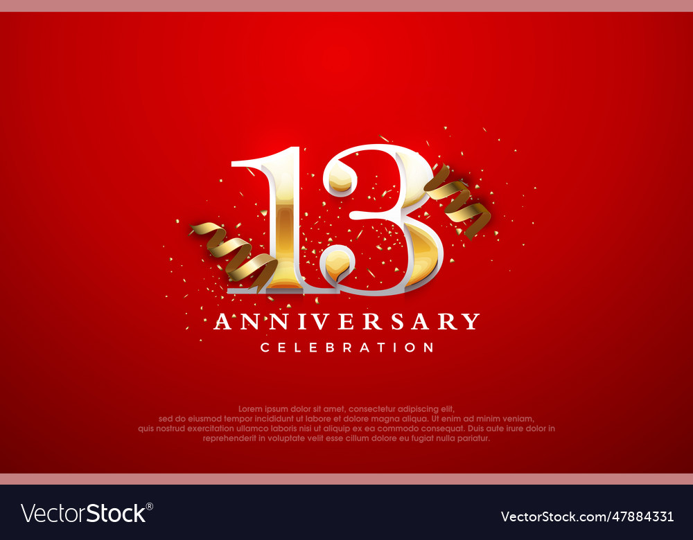 13th anniversary celebration premium elegant Vector Image