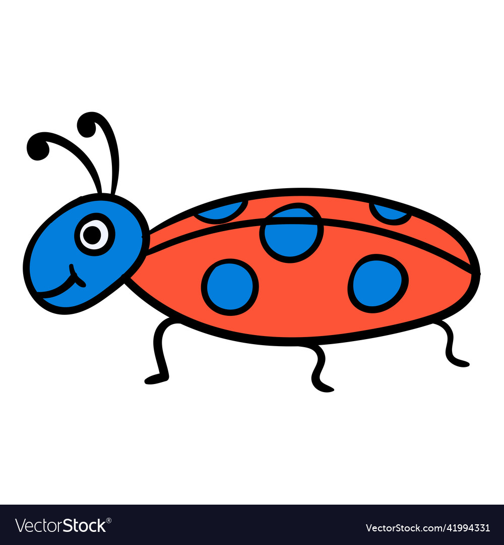 Cartoon Doodle Linear Bug Royalty Free Vector Image