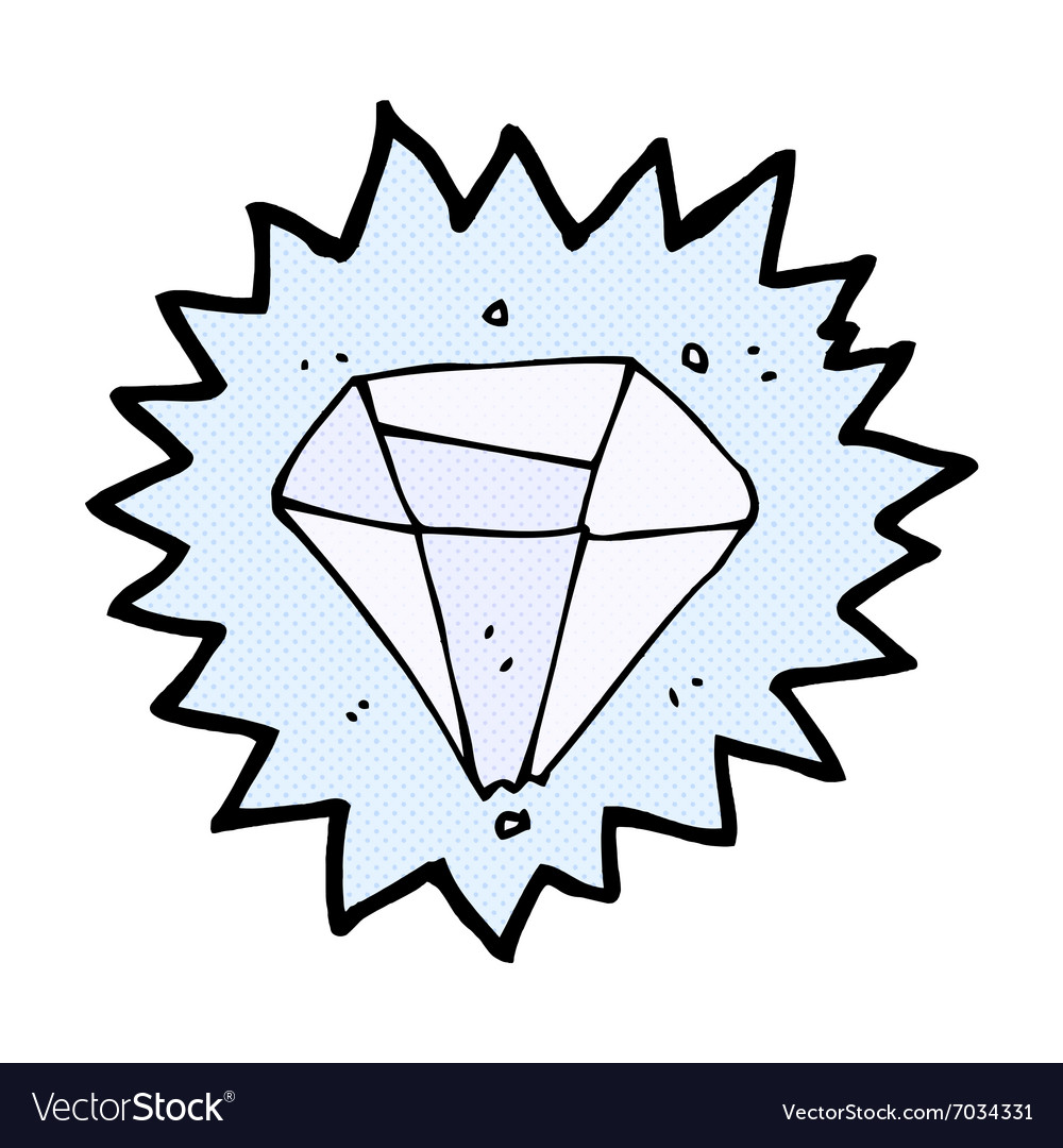 Comic cartoon diamond Royalty Free Vector Image
