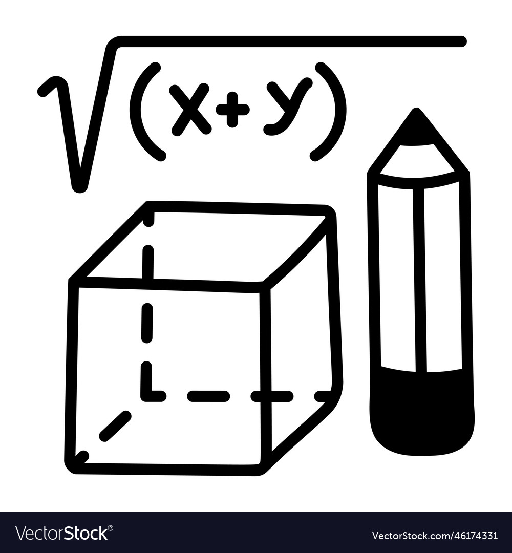 Cube calculation Royalty Free Vector Image - VectorStock