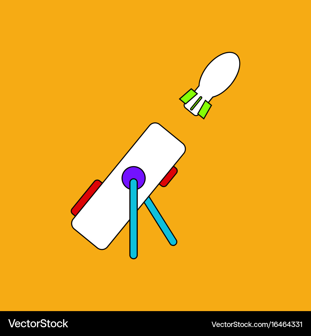 Flat icon design collection military mortar Vector Image