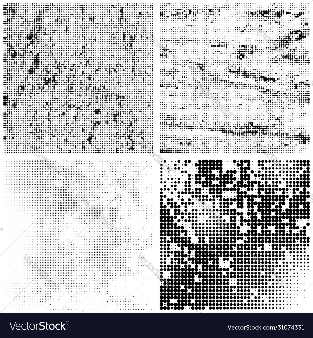 Halftone pattern set dots dotted texture Vector Image