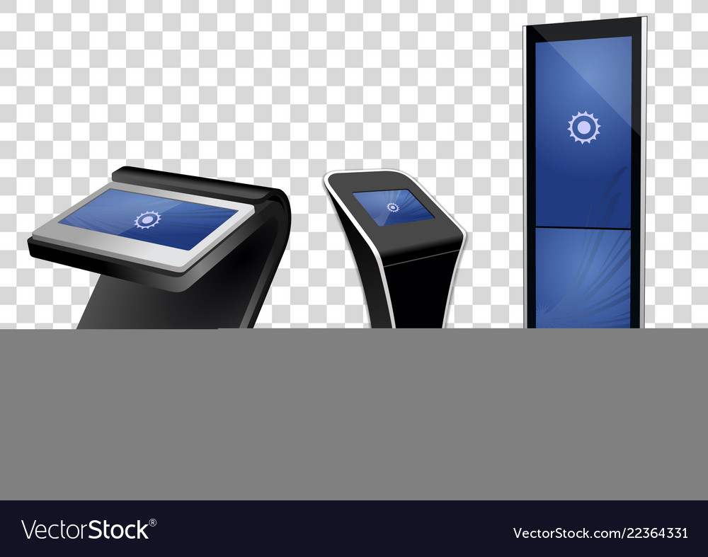 Interactive information kiosk advertising display Vector Image