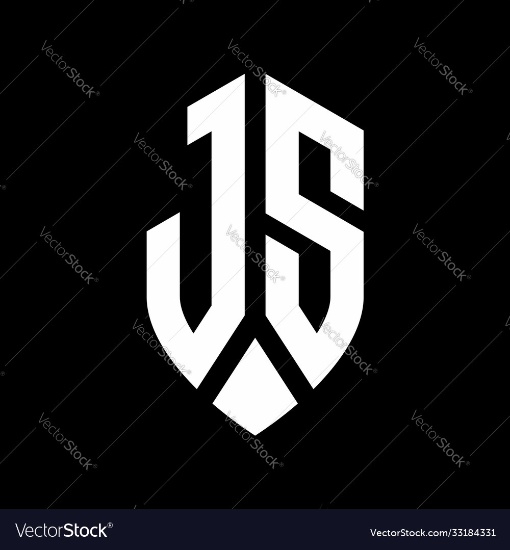 Js logo monogram with emblem shield style design Vector Image
