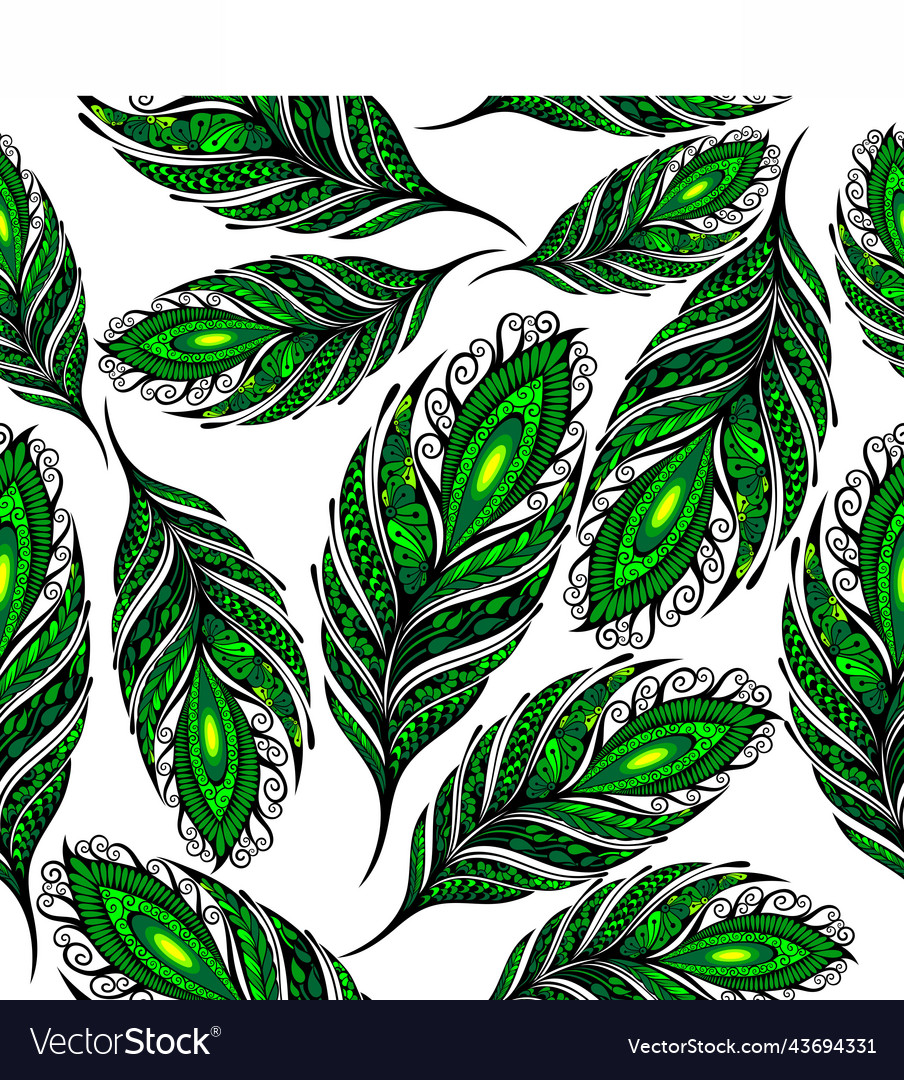 Peacock feather pattern Royalty Free Vector Image