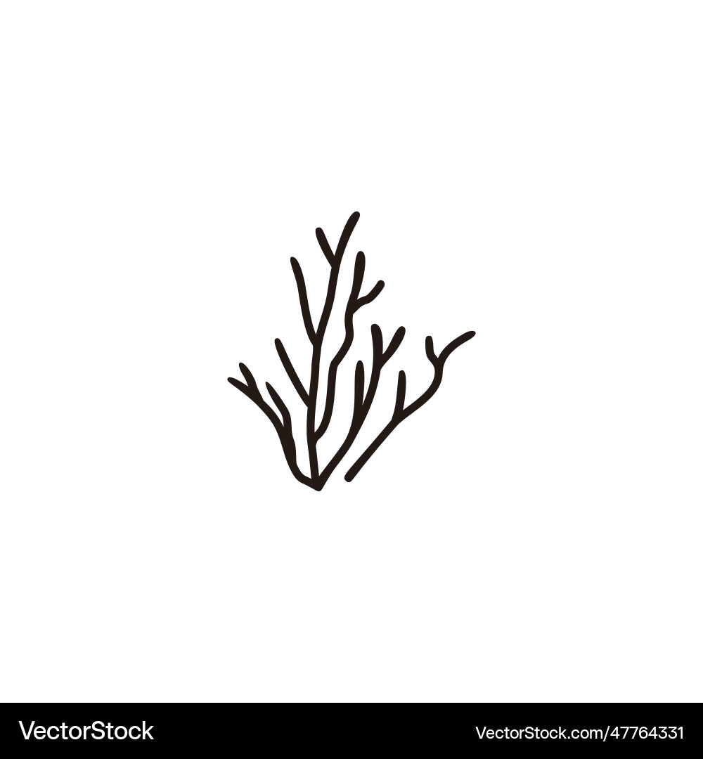 Seaweed geometric symbol simple logo Royalty Free Vector