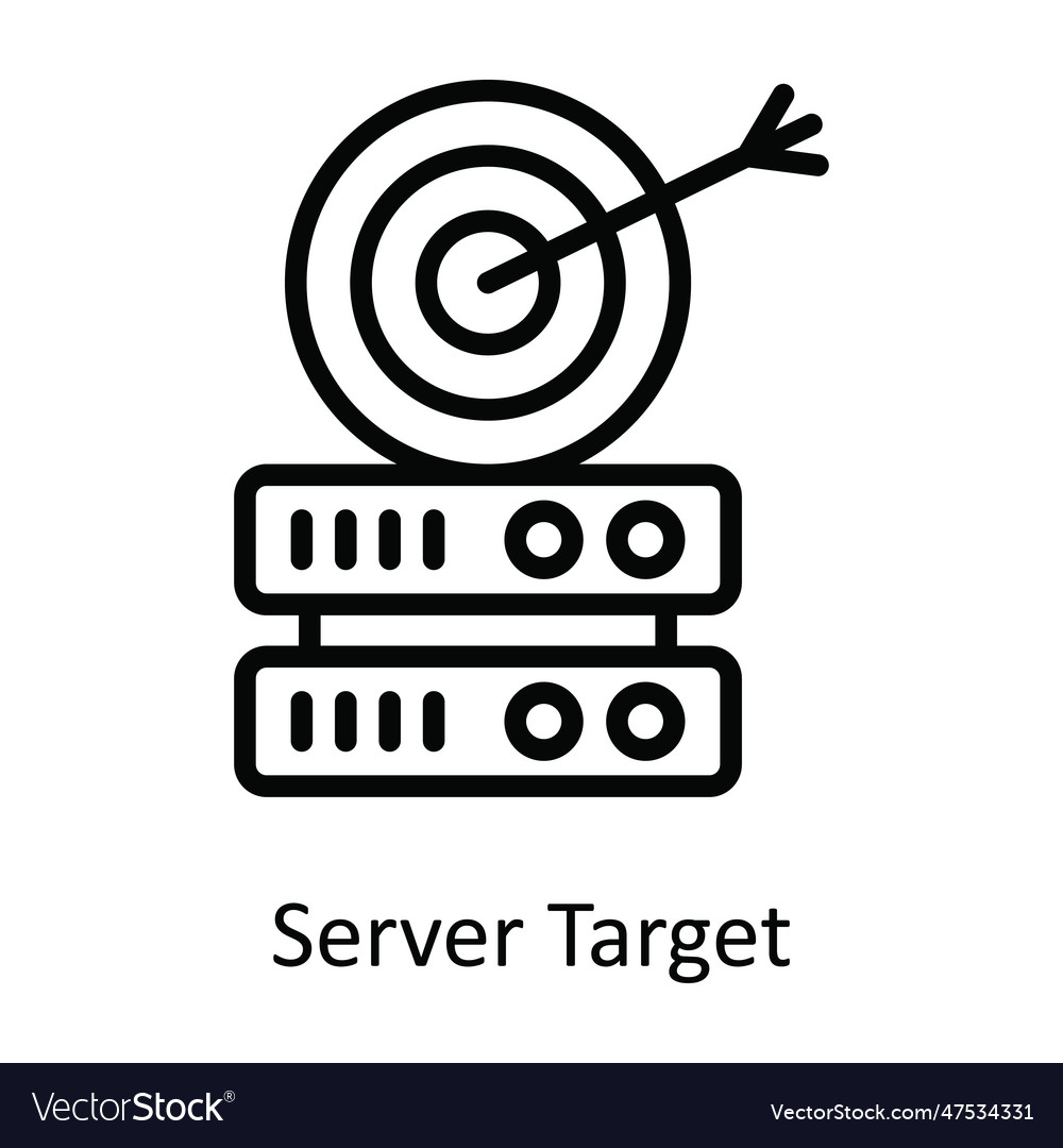 Server target outline icon design Royalty Free Vector Image