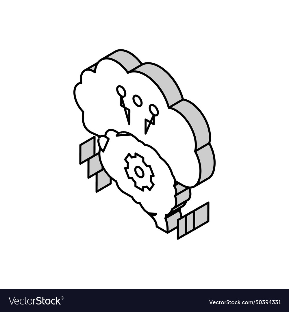 Thinking system isometric icon Royalty Free Vector Image