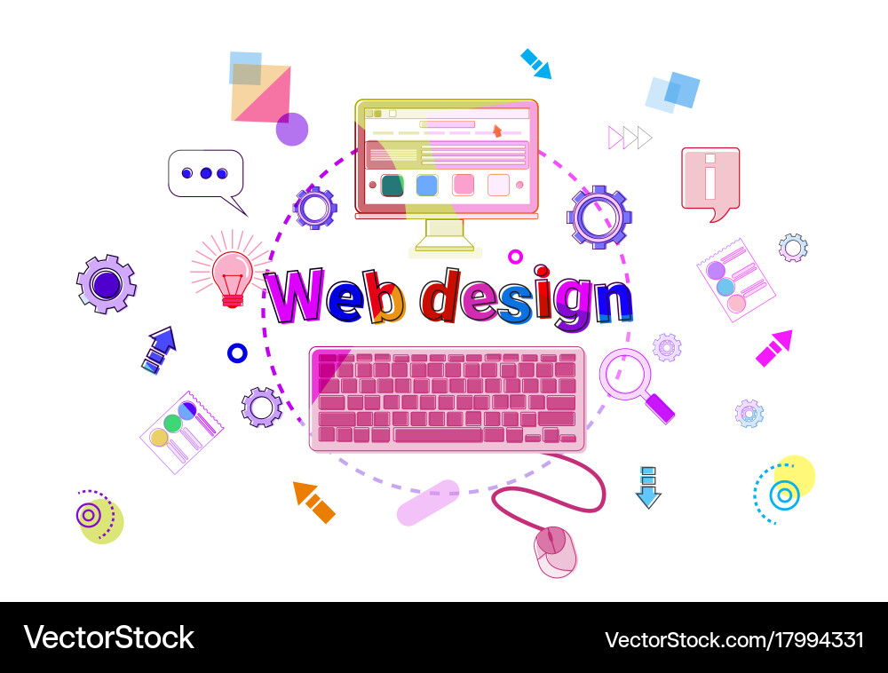 Web design concept creative process software Vector Image