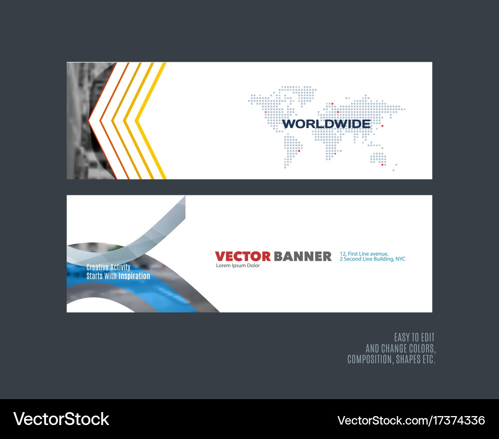 Abstract set of modern horizontal website Vector Image