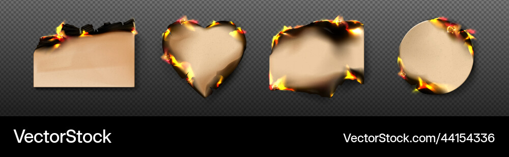 Burn craft paper borders burnt pages parchment Vector Image