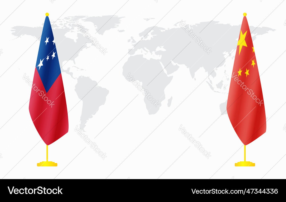 China and samoa flags for official meeting Vector Image