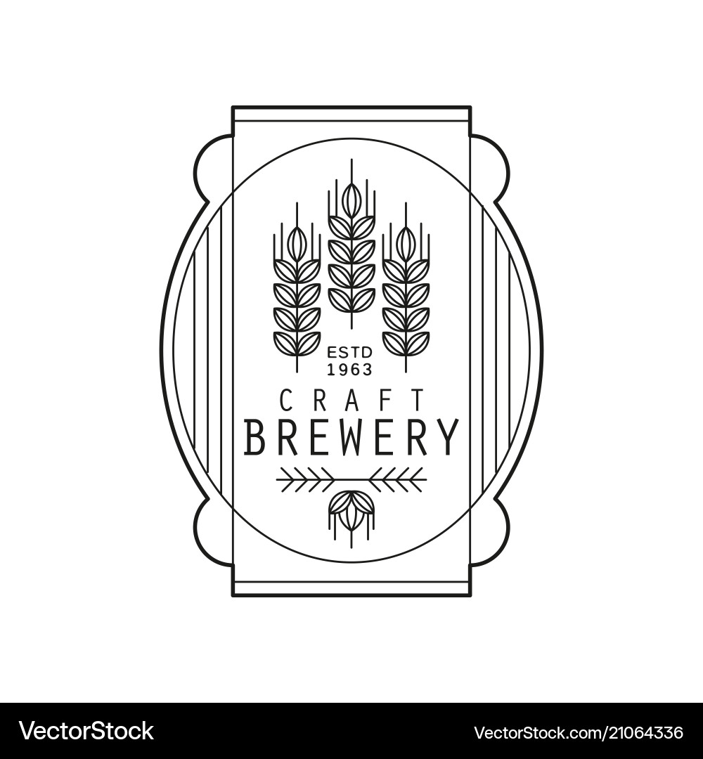 Craft brewery estd 1963 vintage label design Vector Image