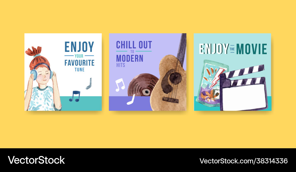Daily life ads template design for brochure Vector Image
