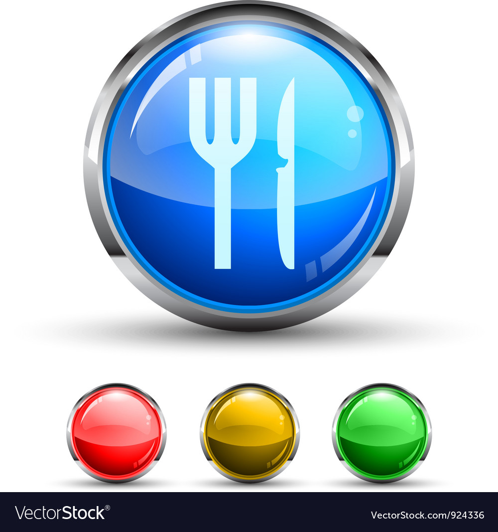 Dining button Royalty Free Vector Image - VectorStock