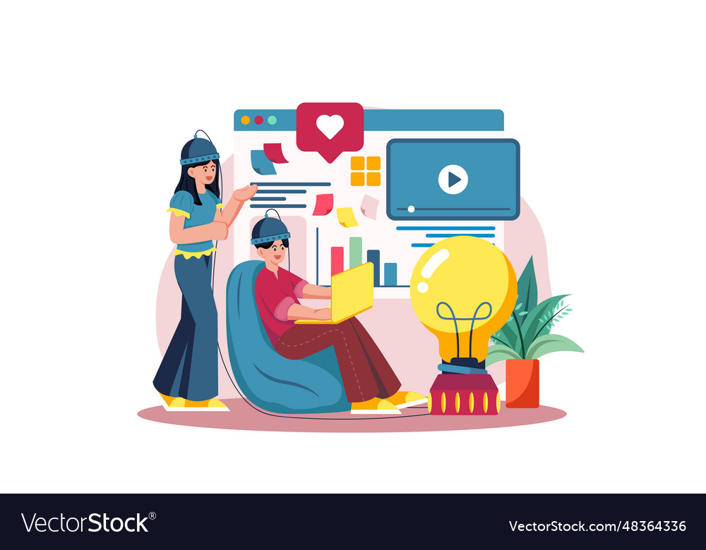 Employees finding a solution Royalty Free Vector Image