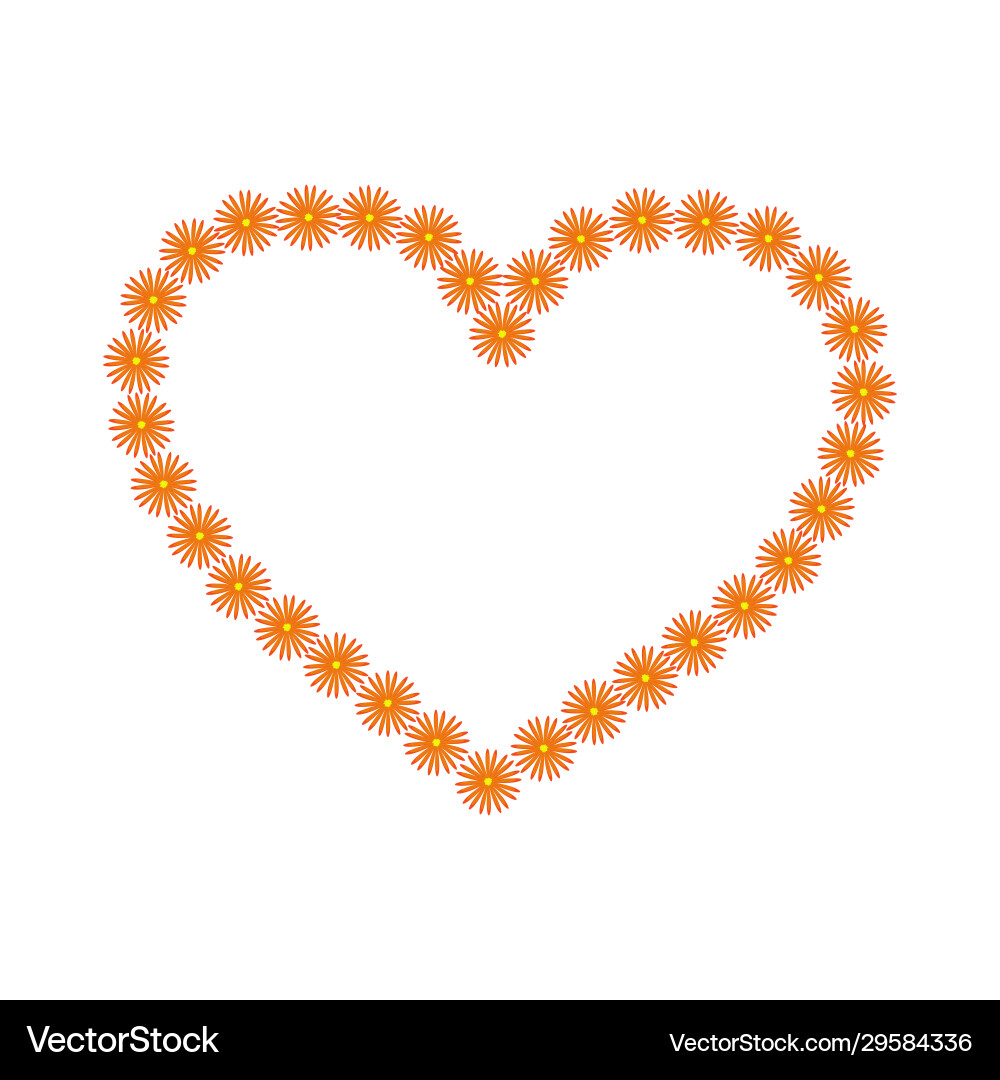 Heart flower outline hand drawn icon Royalty Free Vector