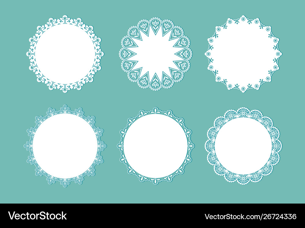 Lace doily traditional round table decoration Vector Image
