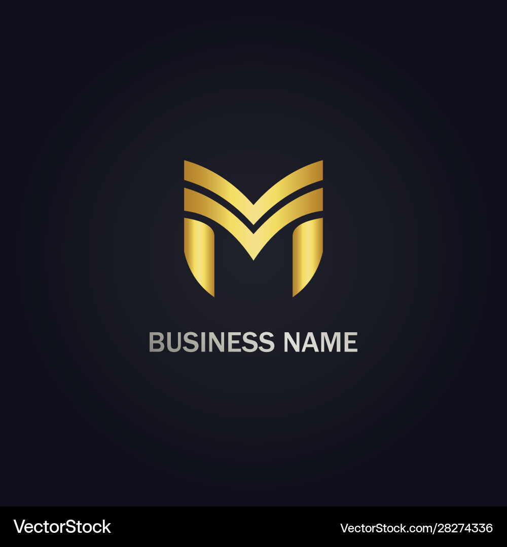 M initial business company logo Royalty Free Vector Image