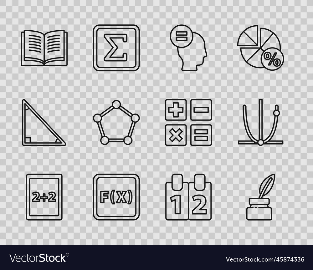 Set Line Calculation Chalkboard Test Or Exam Vector Image