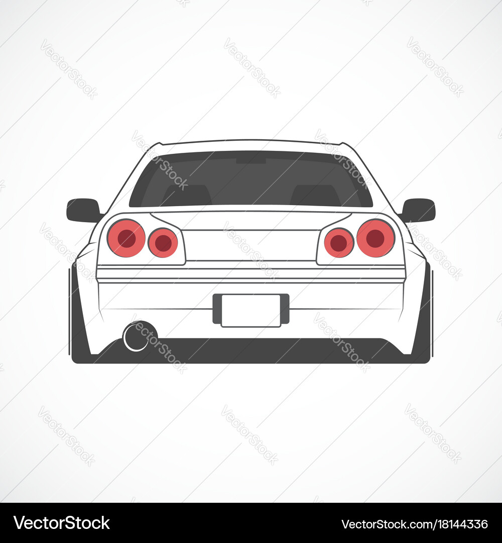 Sport japan car back view Royalty Free Vector Image
