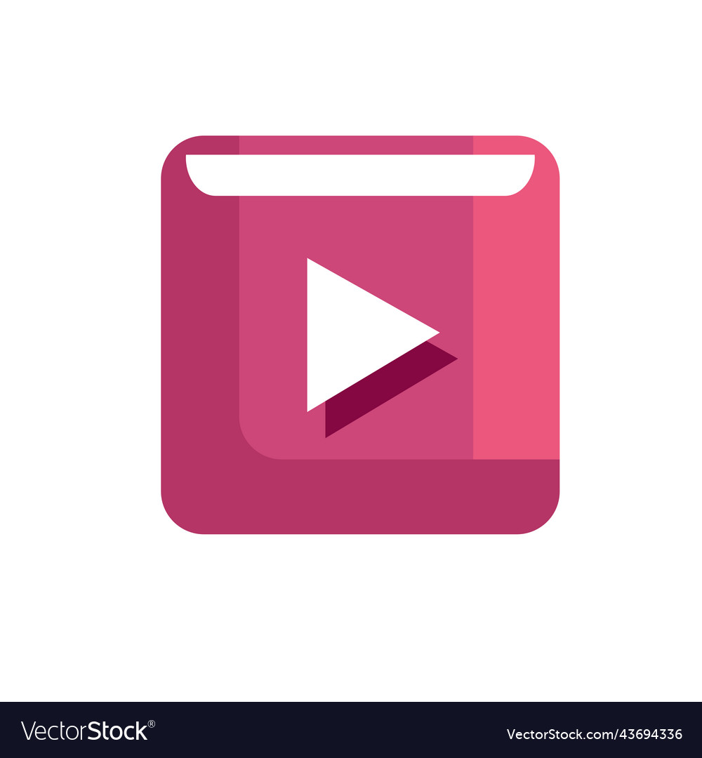 Square play button Royalty Free Vector Image - VectorStock