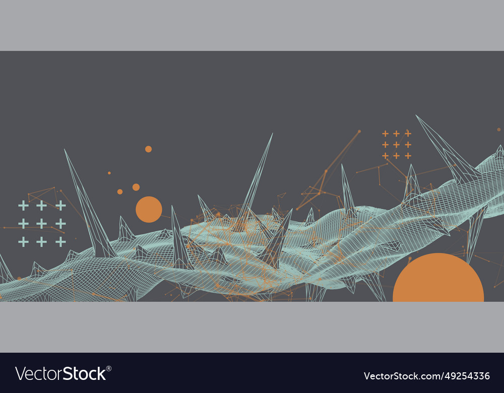 Wireframe science background with plexus effect Vector Image