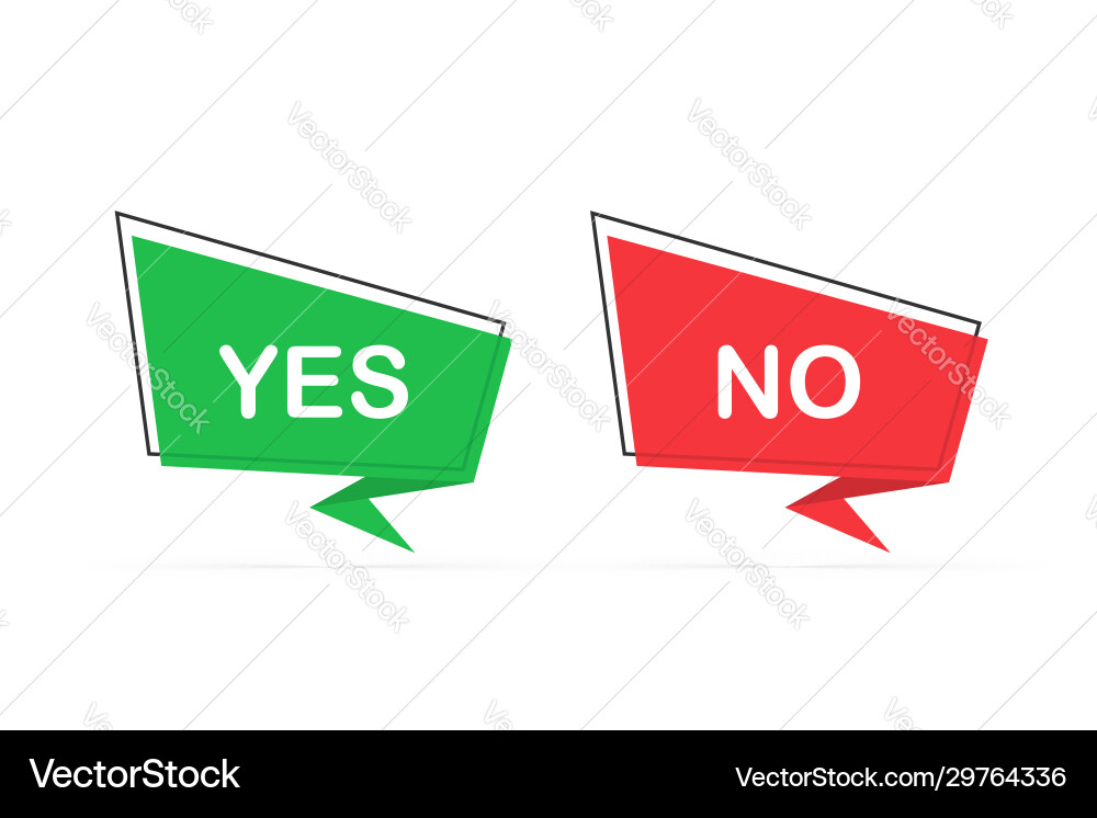Yes no word text on talk shape stock Royalty Free Vector