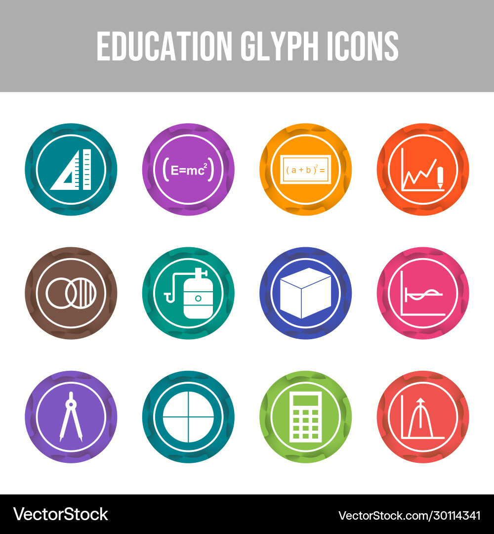 Beautiful 12 education icons Royalty Free Vector Image