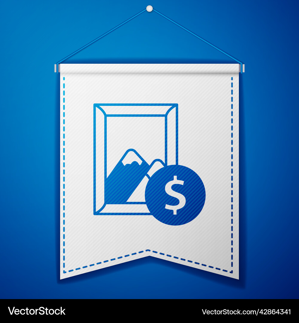 Blue auction painting icon isolated on Royalty Free Vector