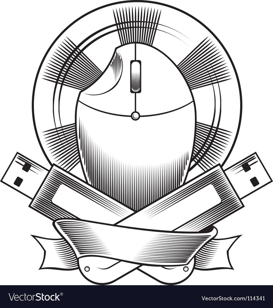 Computer mouse cd and usb Royalty Free Vector Image