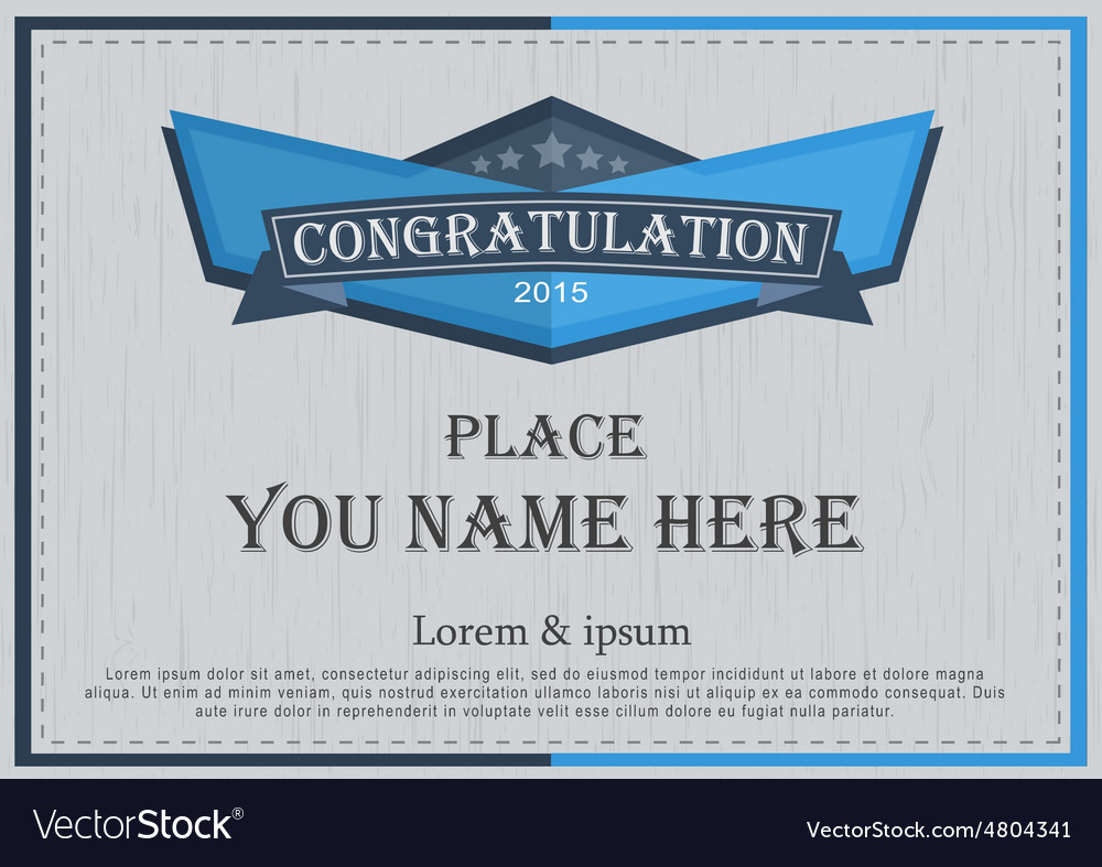 Congratulation frame retro background design Vector Image
