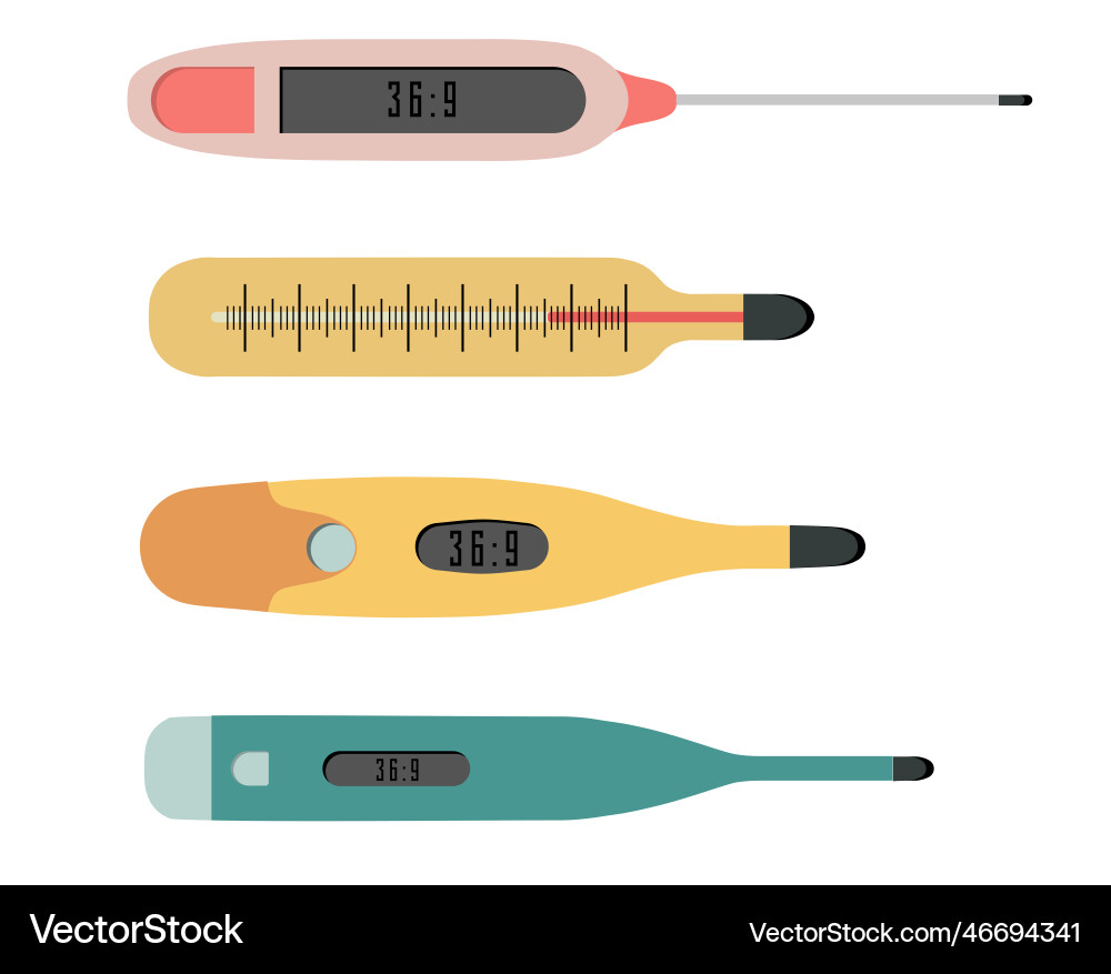 Cute baby thermometer electronic Royalty Free Vector Image