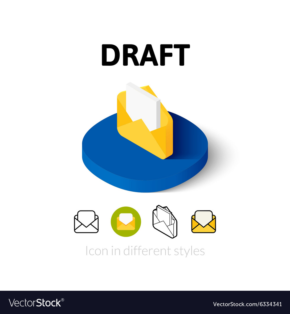 Draft icon in different style Royalty Free Vector Image